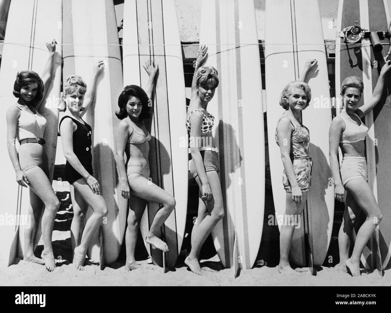 THE GIRLS ON THE BEACH, Ahna Capri (2nd), Nancy Spry (3rd), Noreen Corcoran (5th), 1965 Stock ...