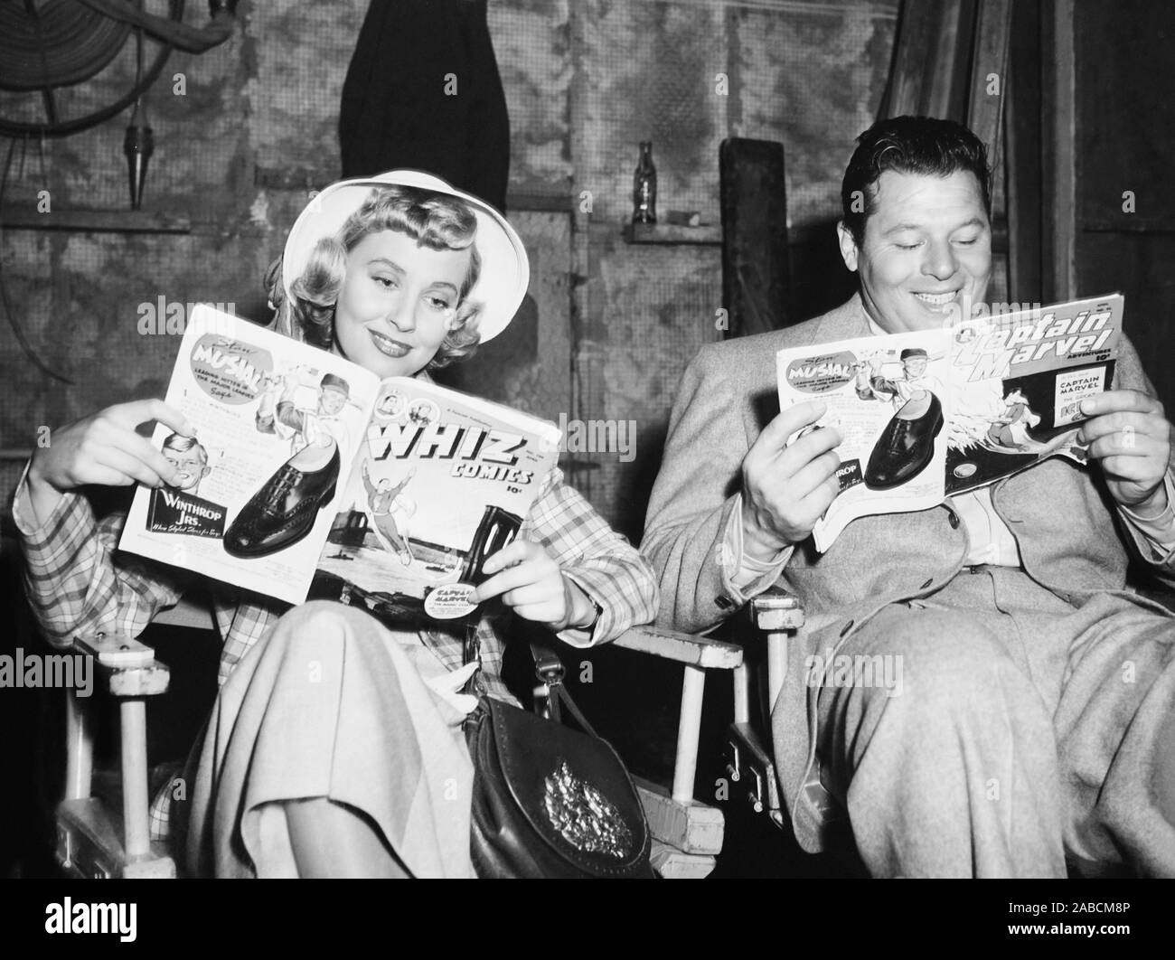 THE GOOD HUMOR MAN, from left: Lola Albright, Jack Carson on set, 1950 ...