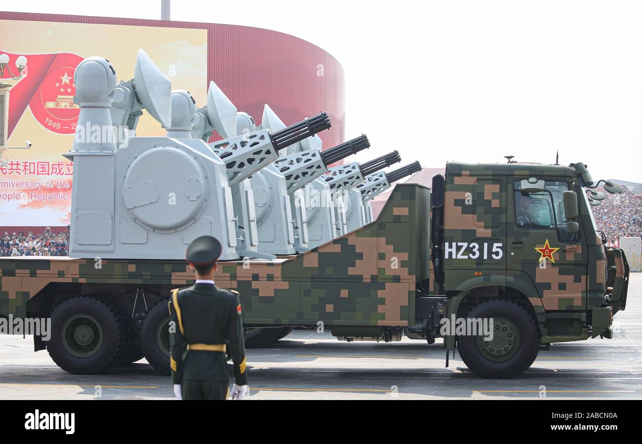 China's self-made weapons, combat vehicles are shown during the ...