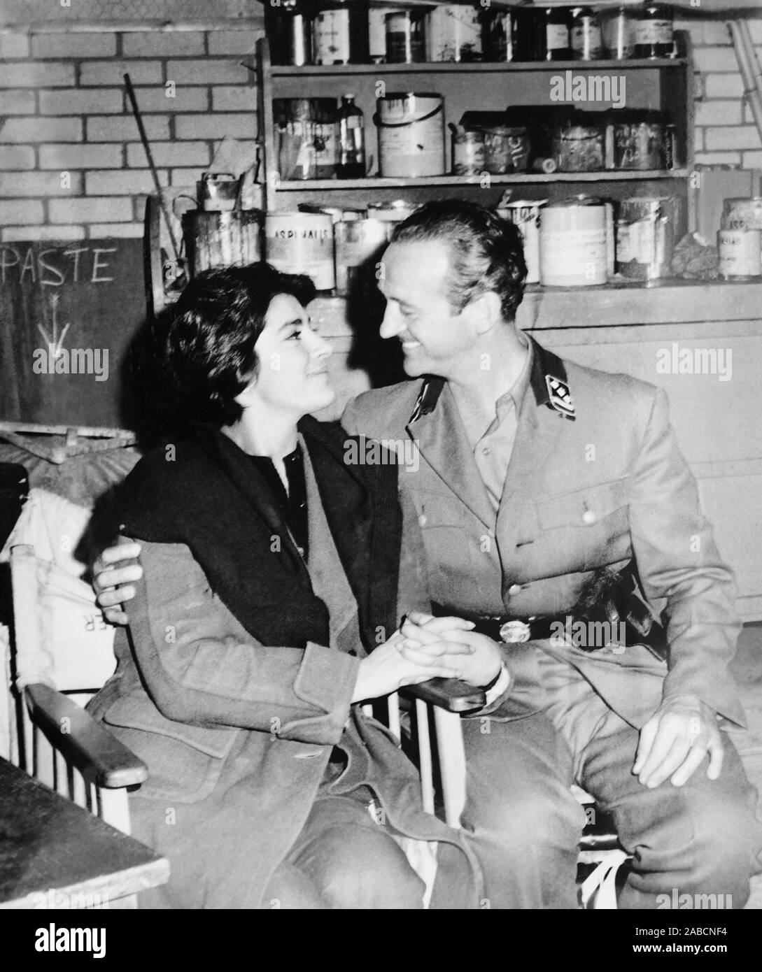 THE GUNS OF NAVARONE, from left: Irene Papas, David Niven on set, 1961 ...