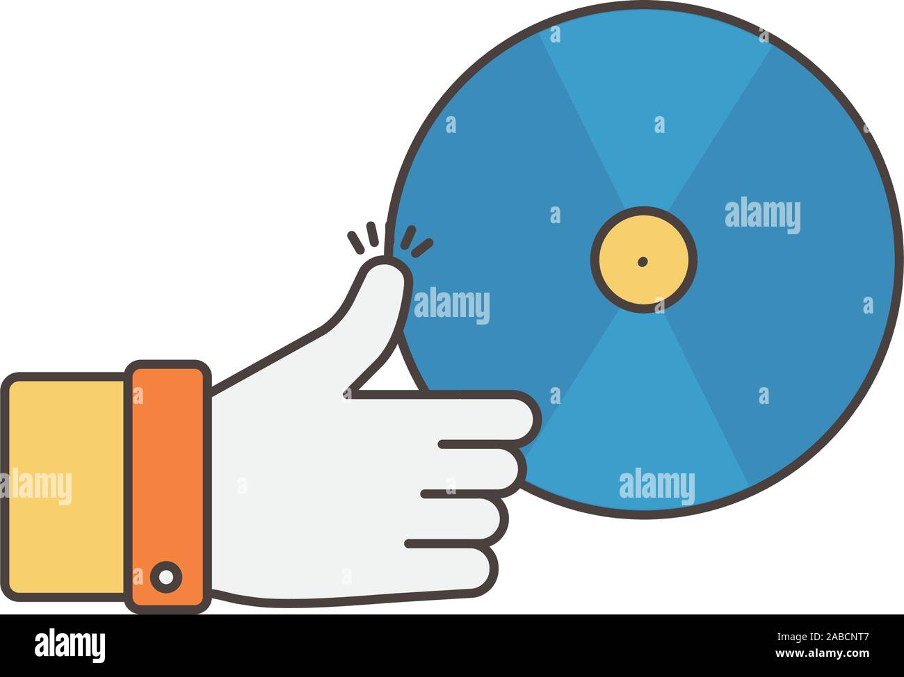 hand like compact disk social media icon vector illustration Stock ...
