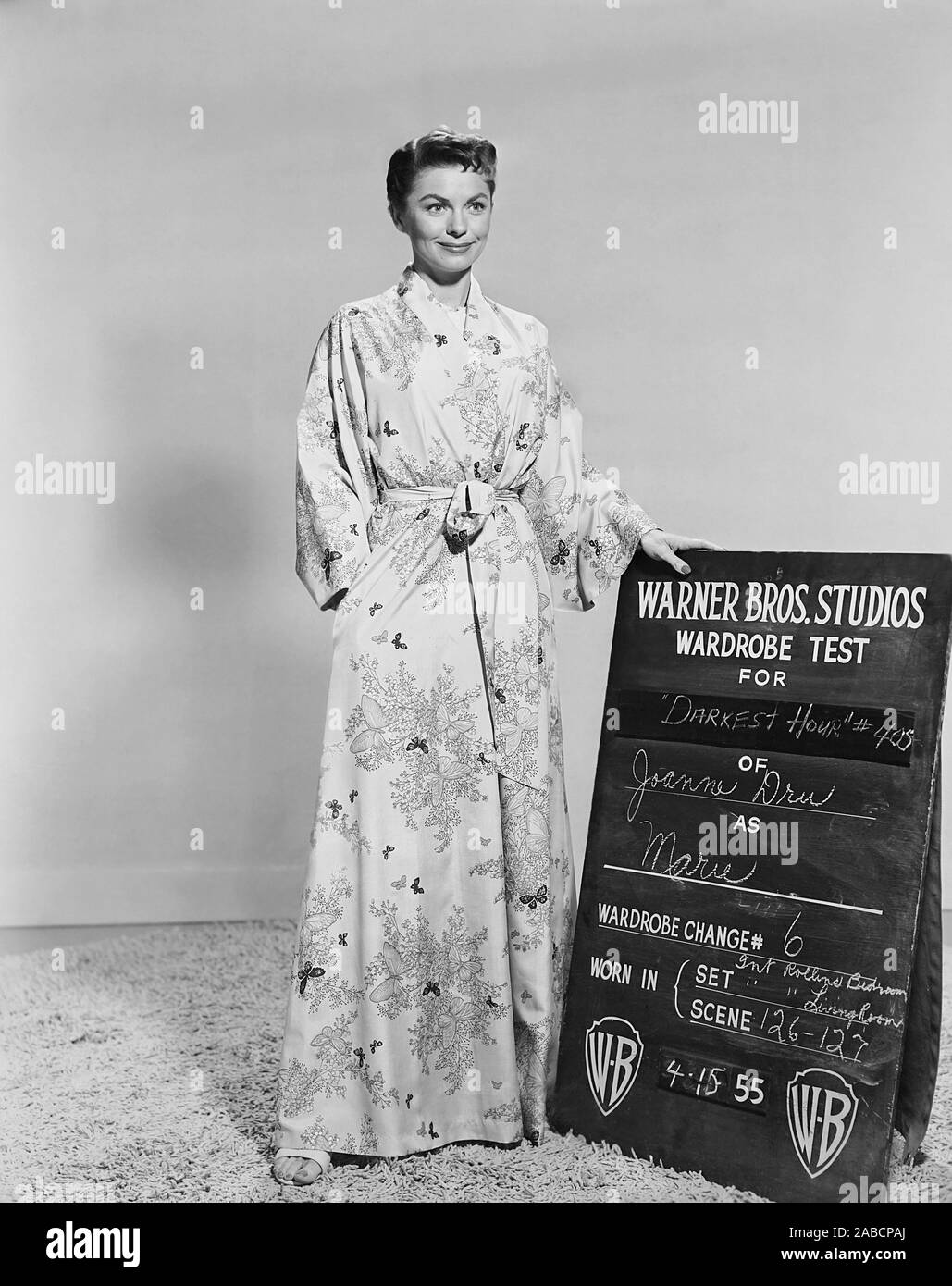HELL ON FRISCO BAY, Joanne Dru wardrobe test, 1955 Stock Photo - Alamy