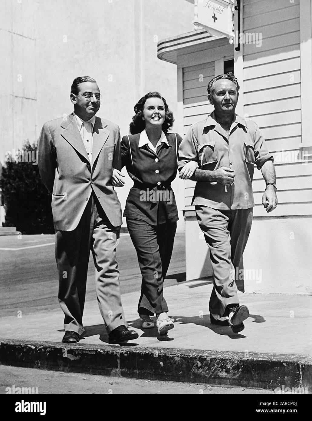 HIS BUTLER'S SISTER, from left: producer Felix Jackson, Deanna Durbin ...