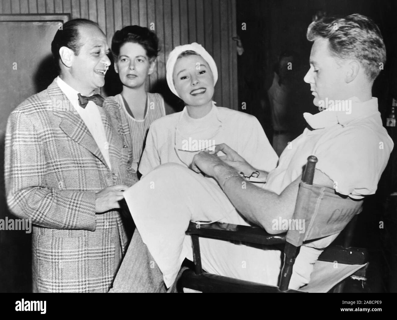HIGH BARBAREE, from left: producer Everett Riskin, Geraldine Wall, June ...