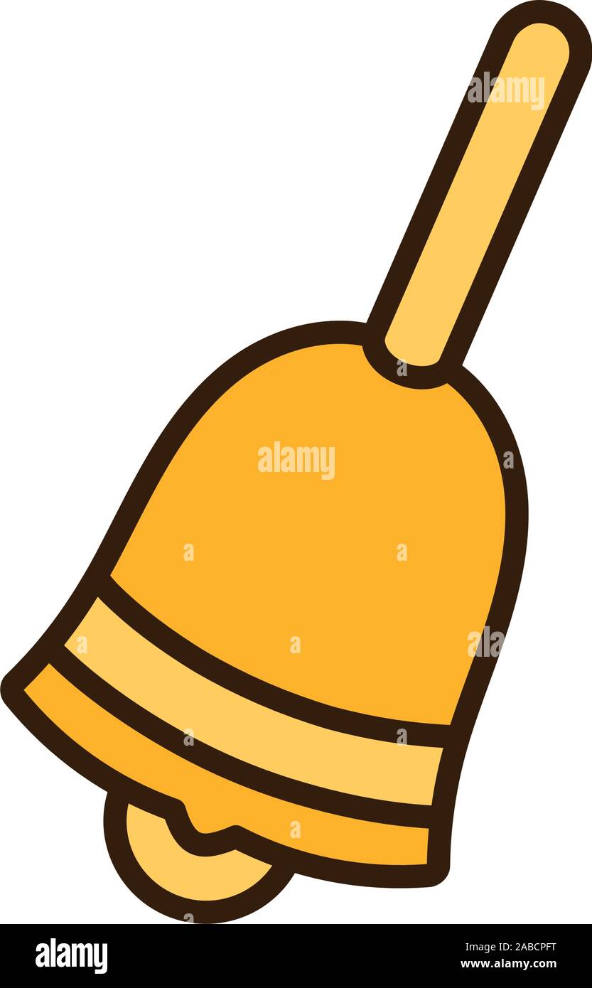 gold bell jingle object icon on white background vector illustration ...