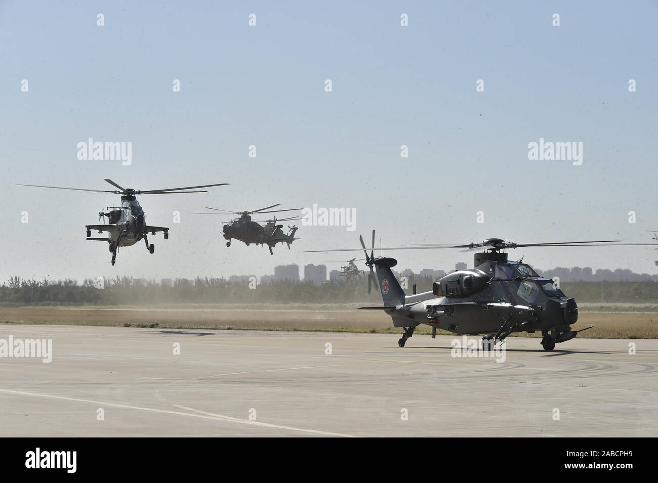 Helicopters that finished their task of participating into the military ...