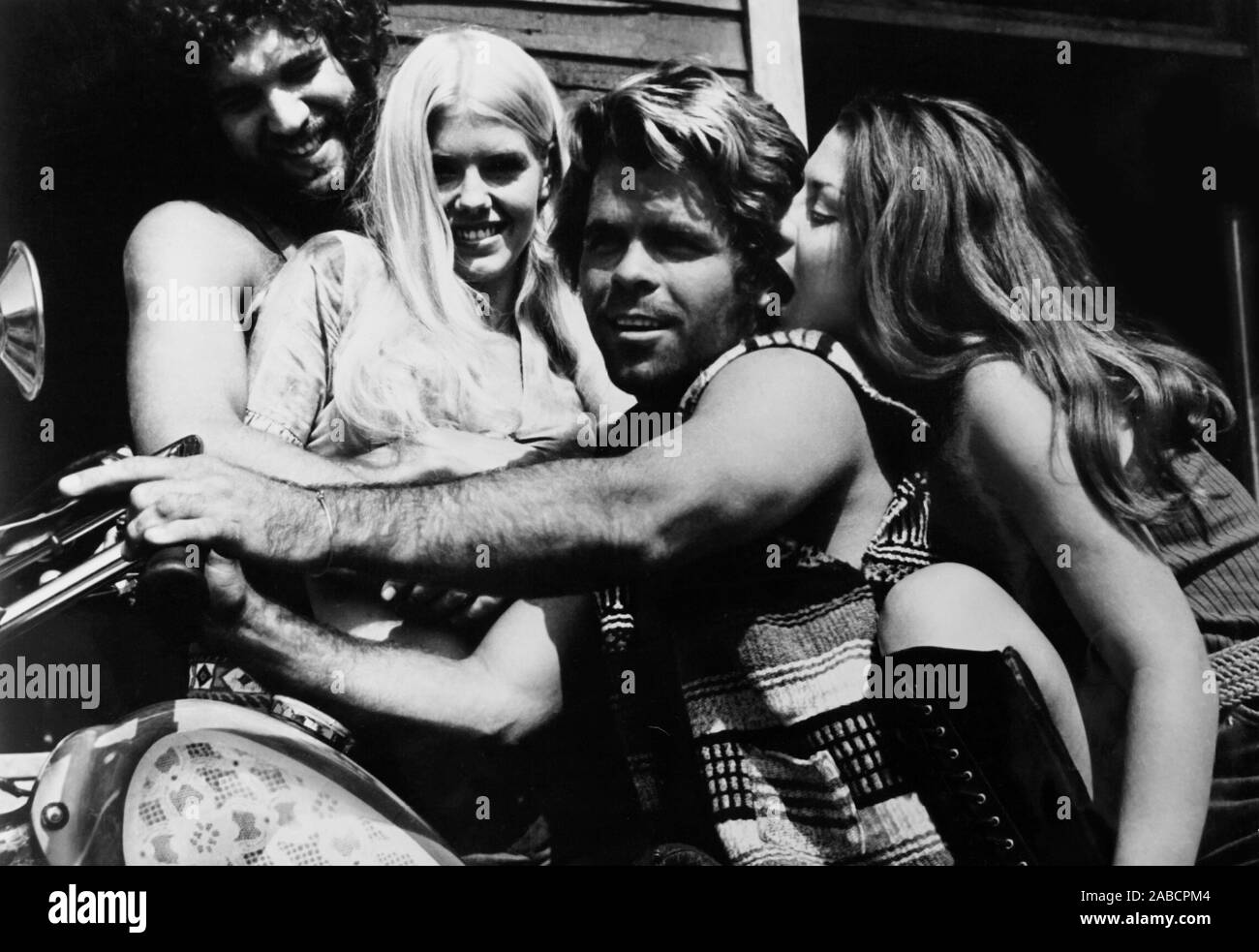 THE HITCHHIKERS, Nick Klar (left), Misty Rowe (blonde), Linda Avery ...