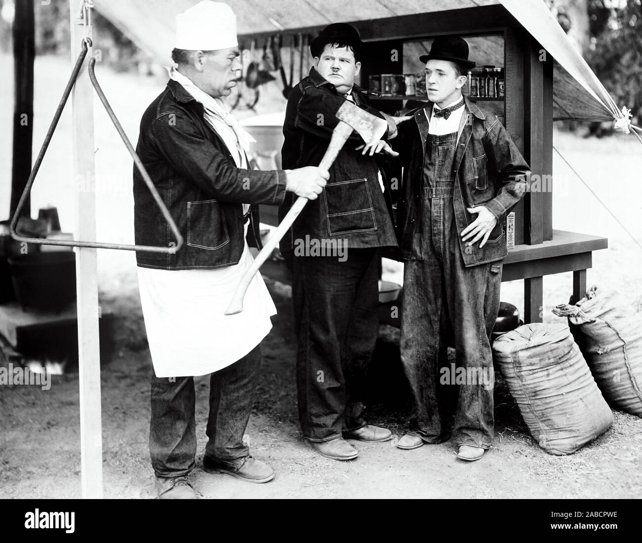 THE HOOSE-GOW, from left, Dick Sutherland, Oliver Hardy, Stan Laurel ...
