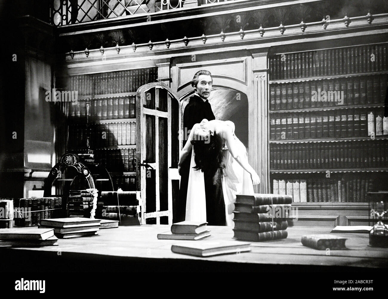 HORROR OF DRACULA, Christopher Lee, carrying Valerie Gaunt, 1958 Stock ...