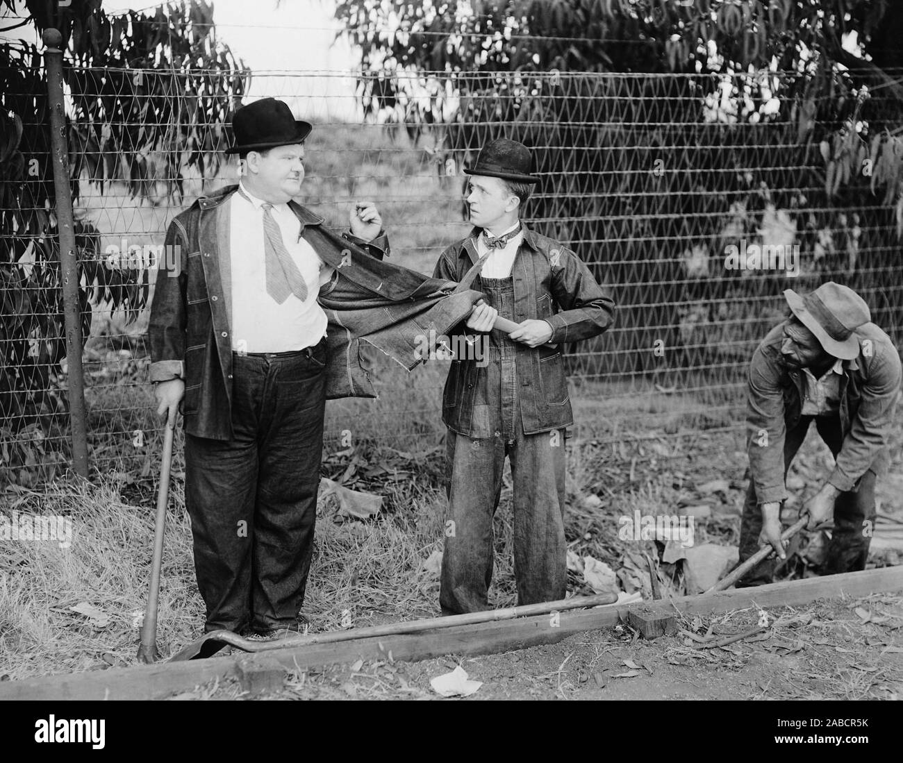 THE HOOSE-GOW, from left: Oliver Hardy, Stan Laurel, 1930 Stock Photo ...