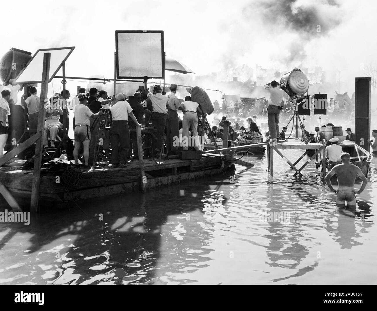 IN OLD CHICAGO, filming of the fire sequence, 1938, TM & Copyright ...
