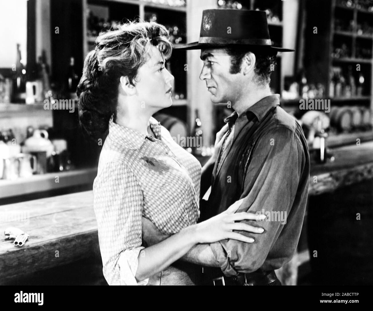 JACK SLADE, from left, Dorothy Malone, Mark Stevens, 1953 Stock Photo ...