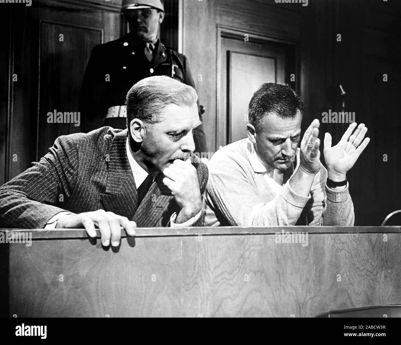 JUDGMENT AT NUREMBERG, from left, Burt Lancaster, director Stanley ...