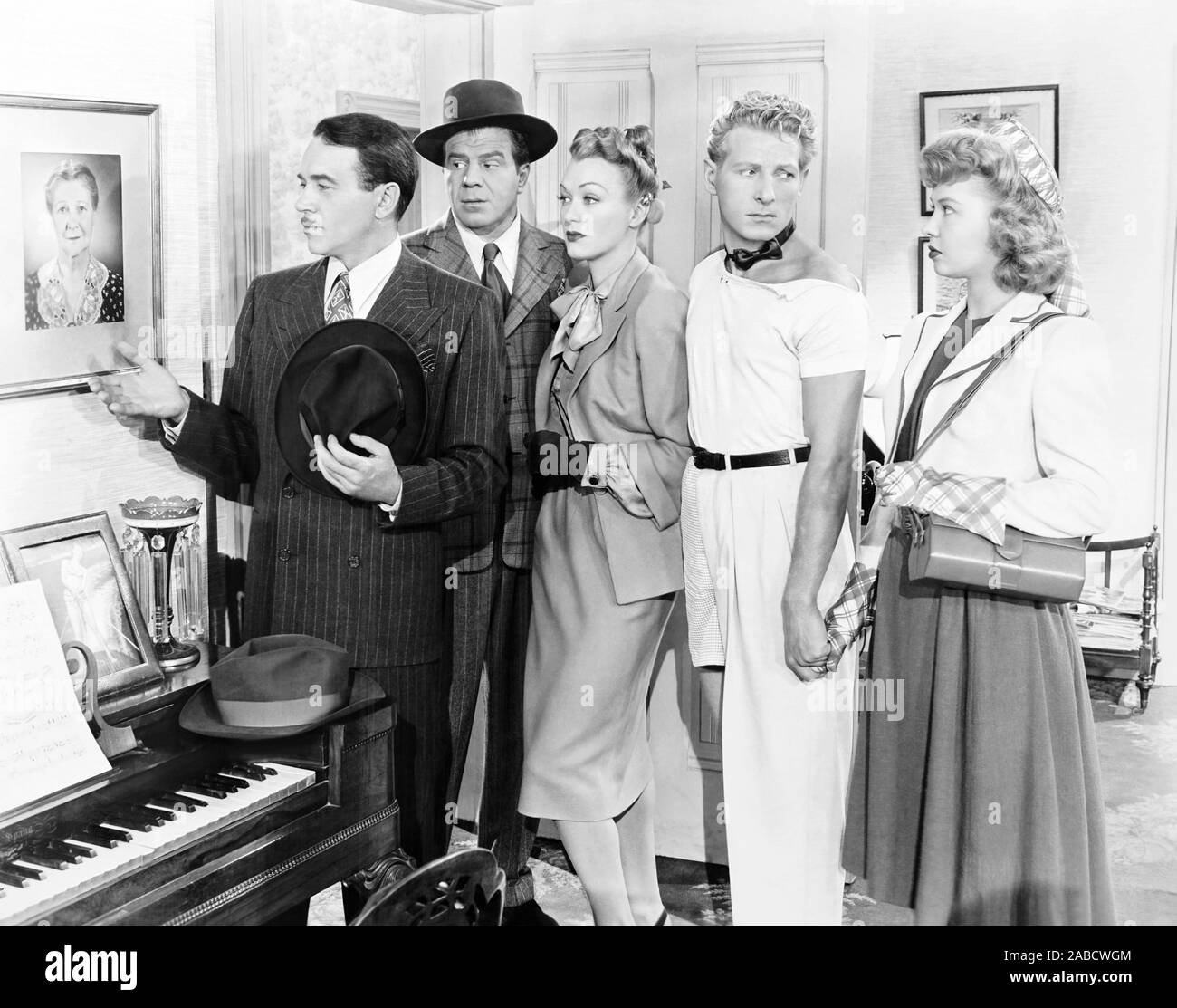 THE KID FROM BROOKLN, from left: Walter Abel, Lionel Stander, Eve Arden ...