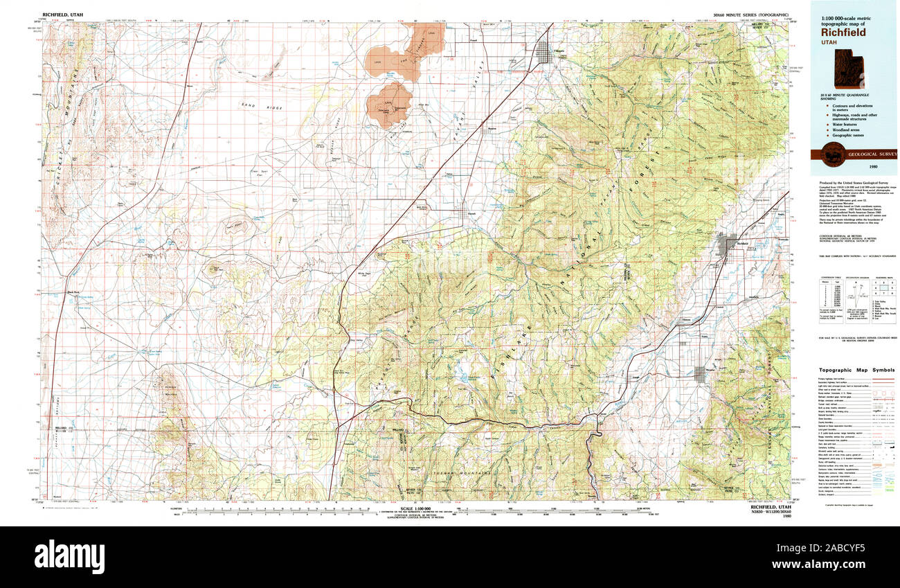 Map of richfield Cut Out Stock Images & Pictures - Alamy