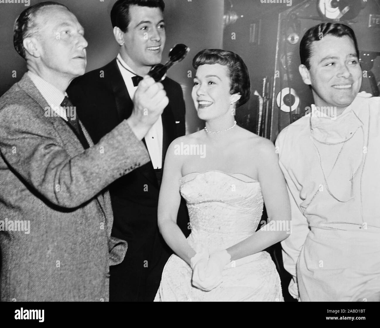 MAGNIFICENT OBSESSION, from left: director Douglas Sirk, Rock Hudson ...
