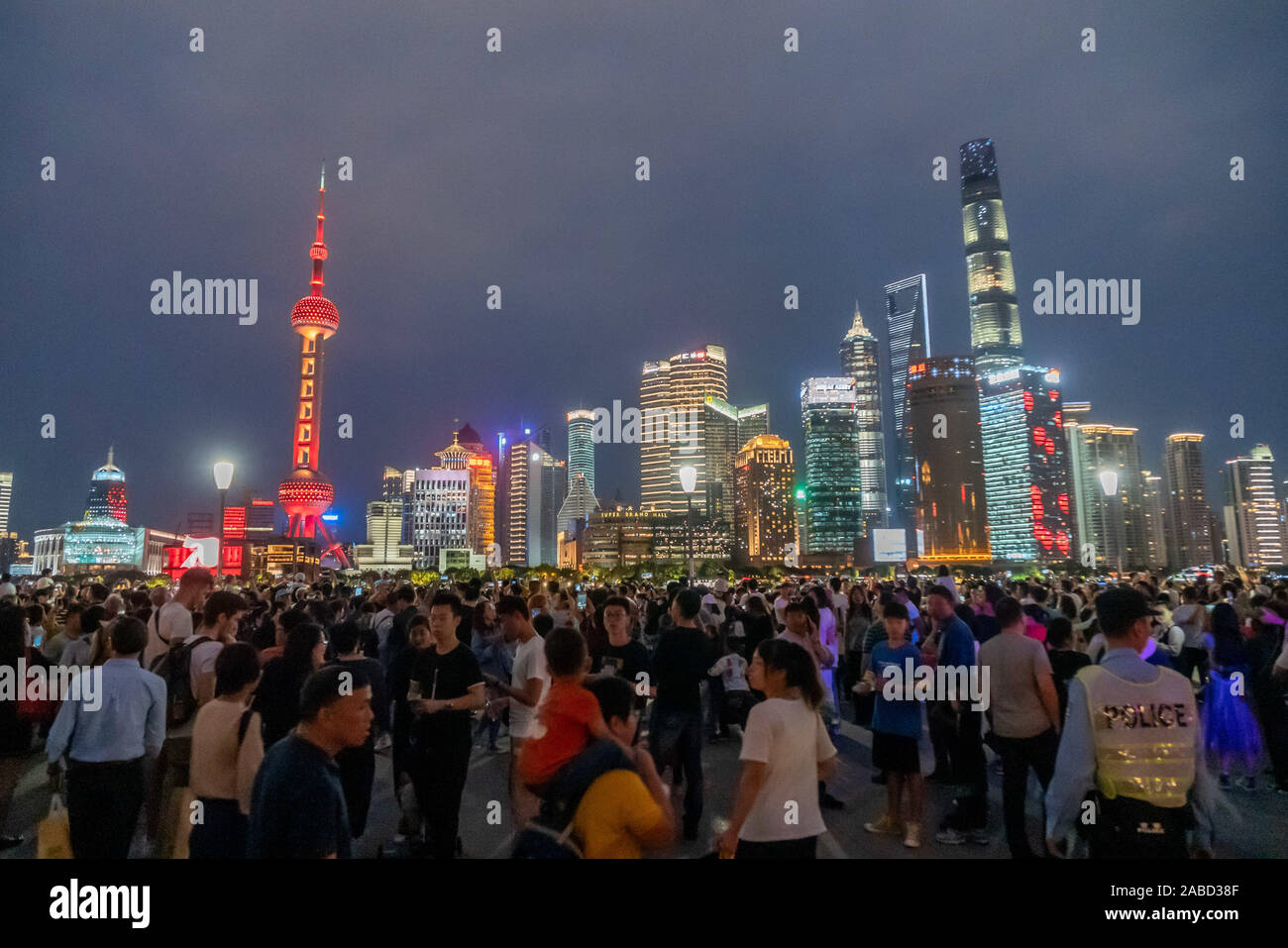 The Bund, a waterfront area in central of the city, is crowded with ...