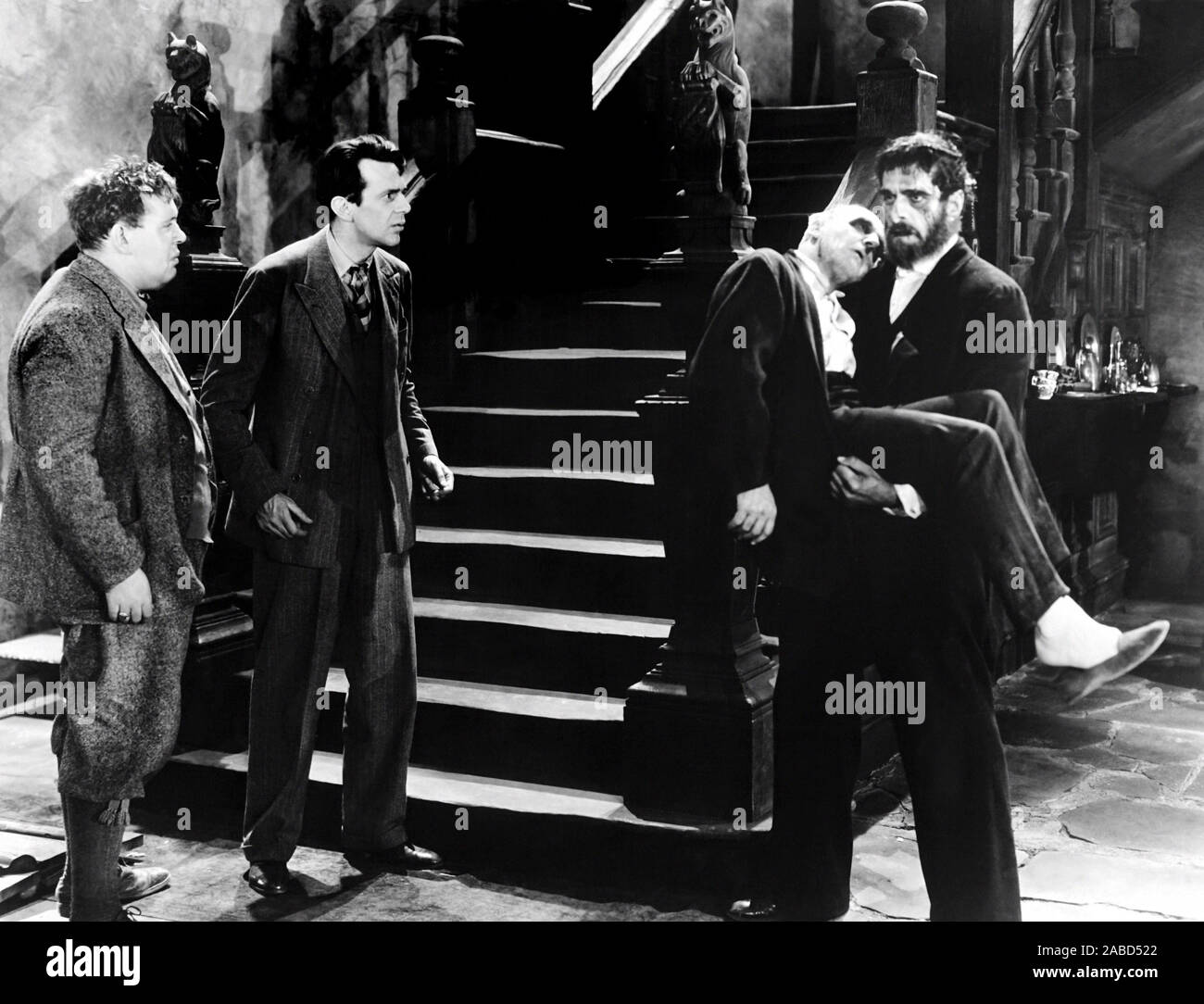 THE OLD DARK HOUSE, from left, Charles Laughton, Raymond Massey, Boris ...