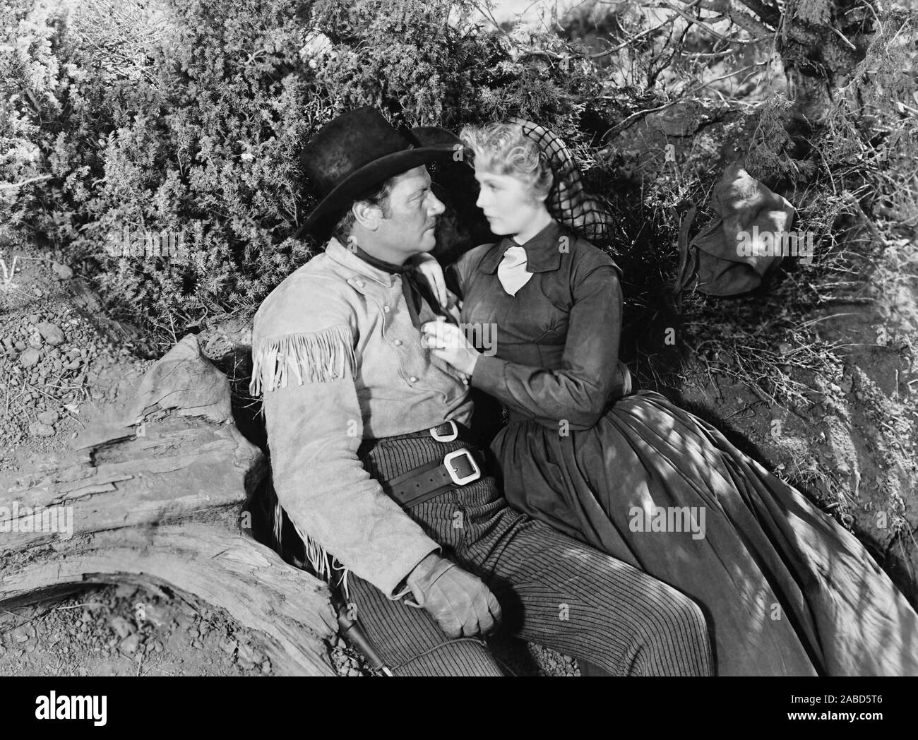 THE OUTRIDERS, from left: Joel McCrea, Arlene Dahl, 1950 Stock Photo ...