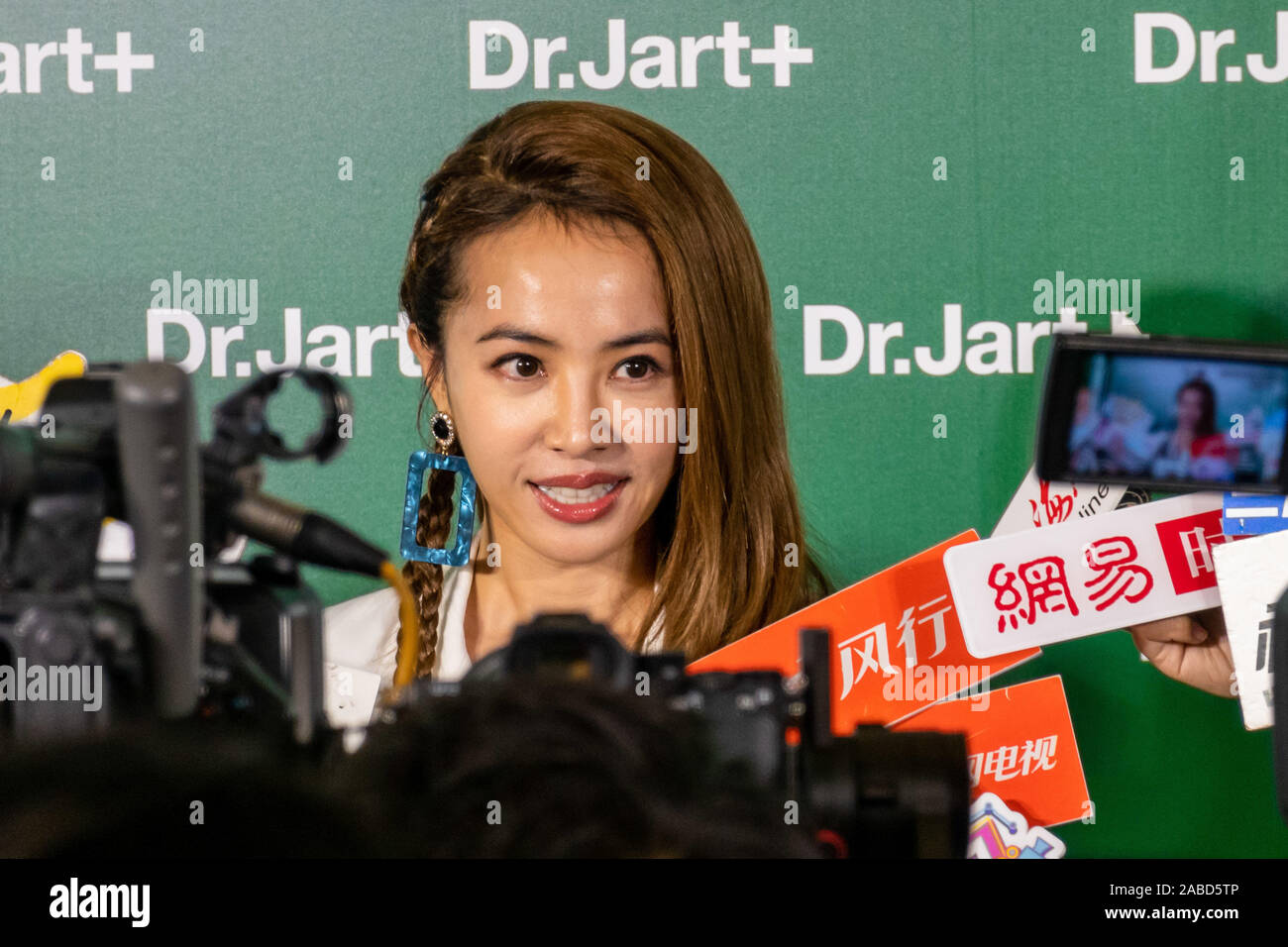 Taiwanese singer, songwriter, dancer, actress, and businesswoma Jolin Tsai shows up at Raffles ...