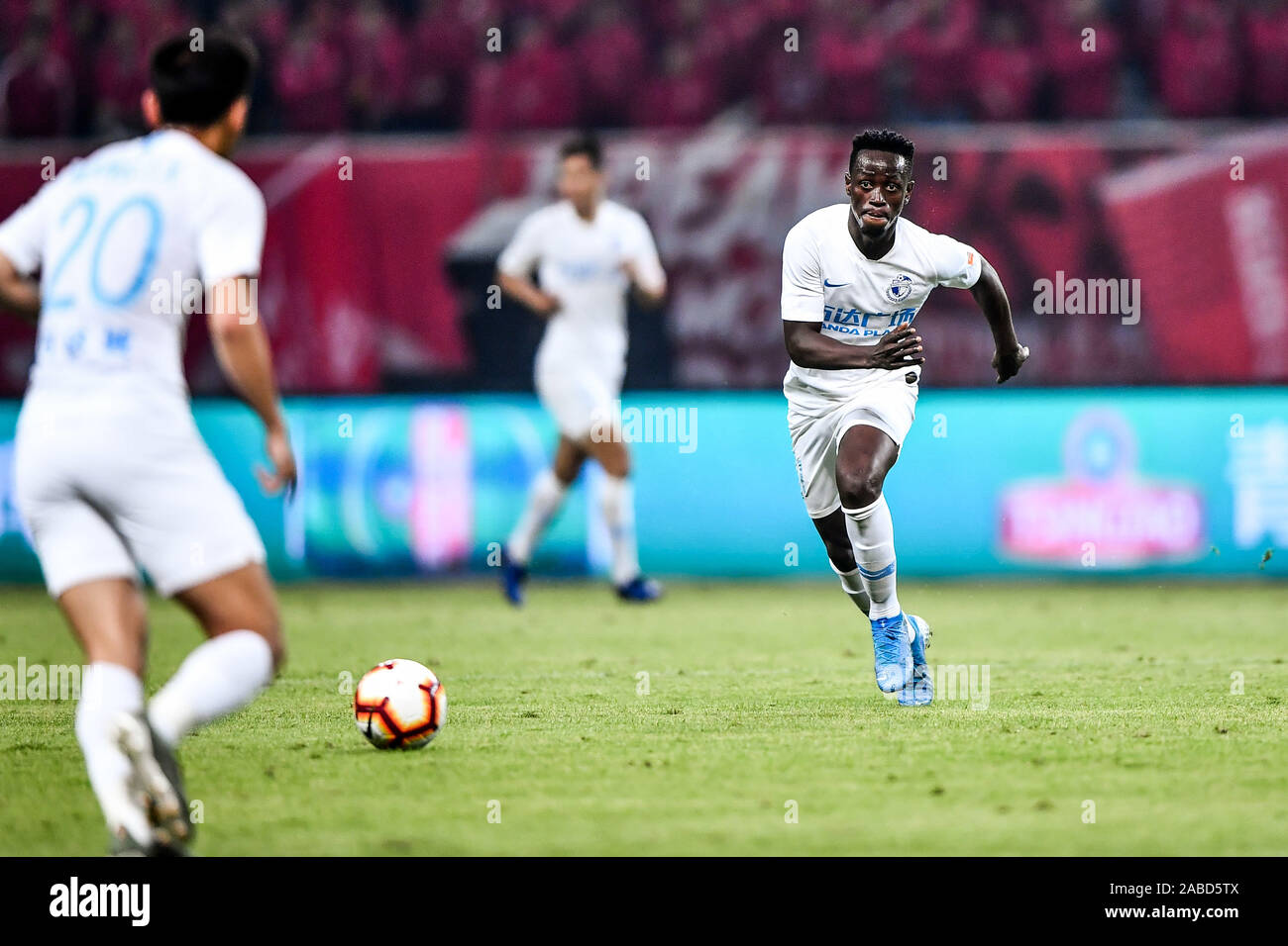 Ghanaian football player Emmanuel Okyere Boateng of Dalian Yifang F.C ...