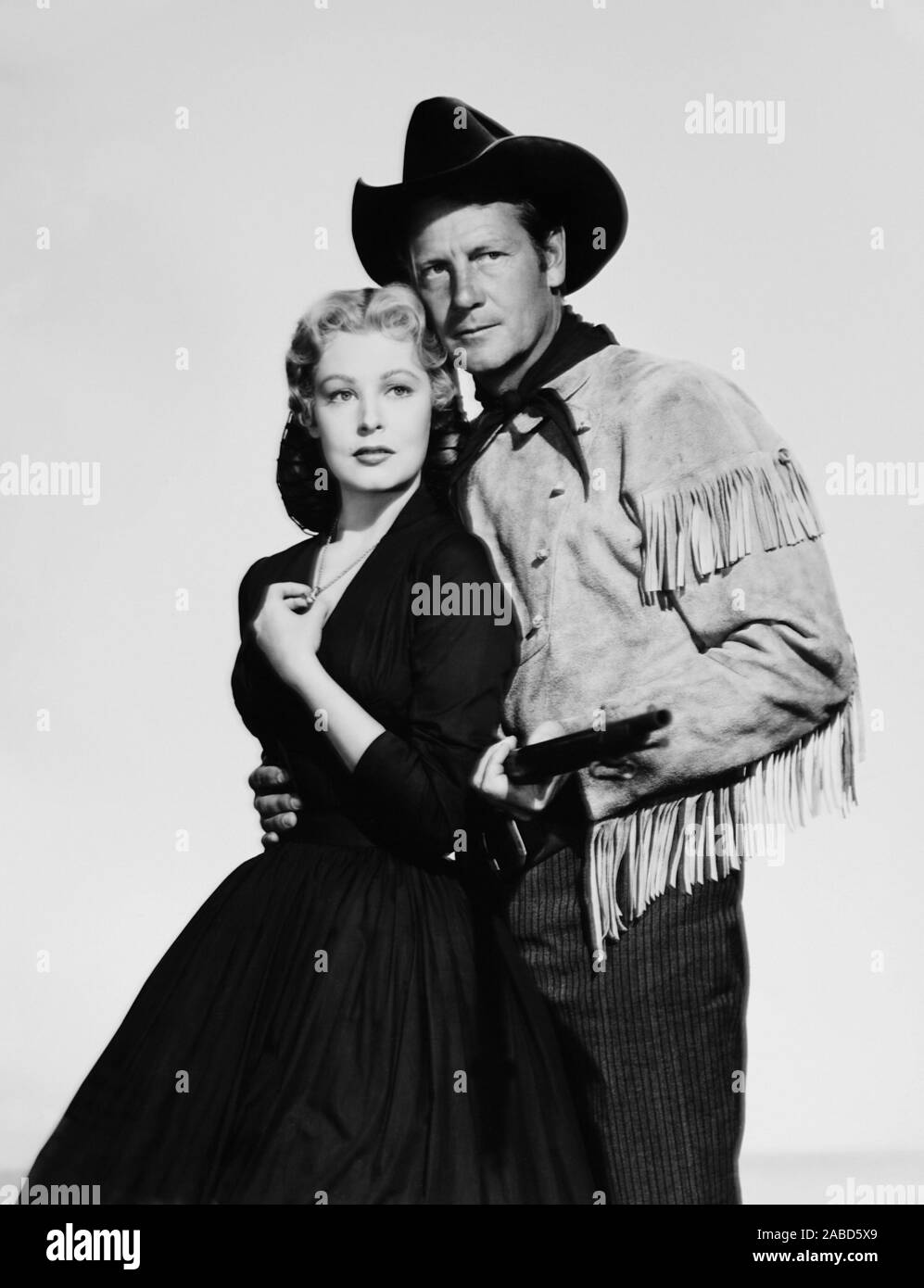 THE OUTRIDERS, from left: Arlene Dahl, Joel McCrea, 1950 Stock Photo ...