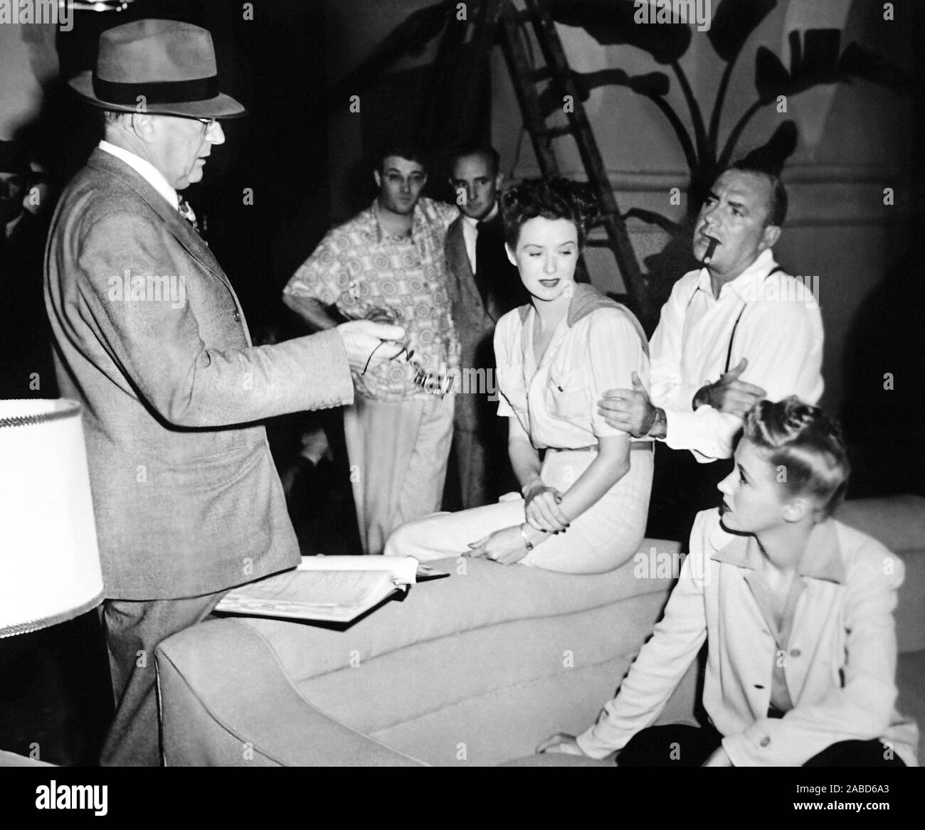 PERILOUS HOLIDAY, from left: director Edward H. Griffith, Ruth Warrick, Pat O'Brien, Audrey Long ...