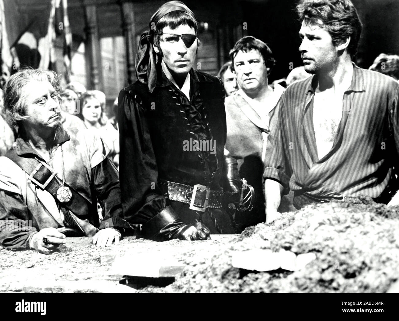 THE PIRATES OF BLOOD RIVER, from left, Michael Ripper, Christopher Lee ...