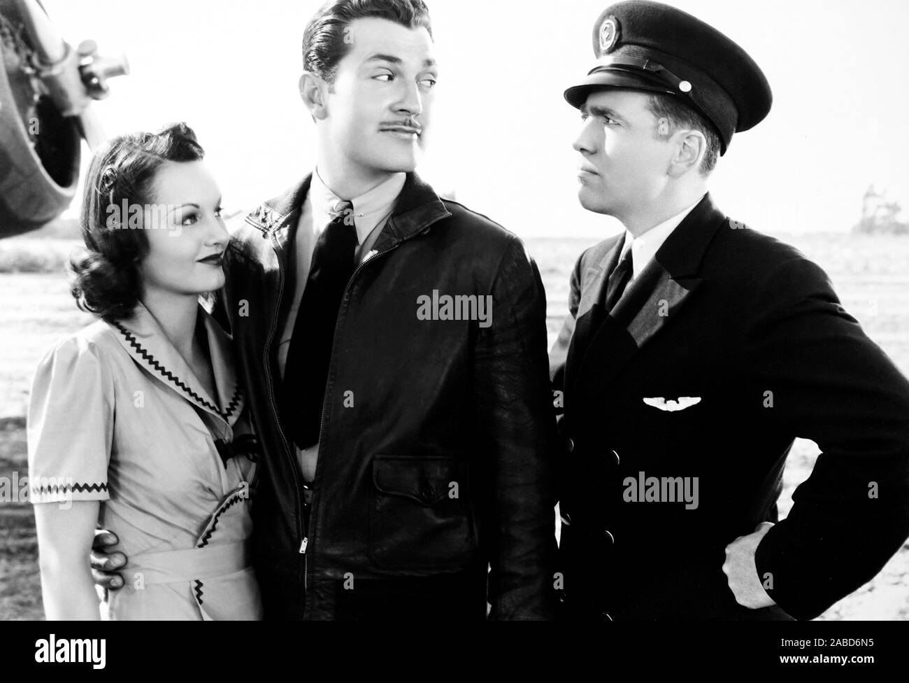PIRATES OF THE SKIES, left: Rochelle Hudson; center: Kent Taylor, 1939 ...