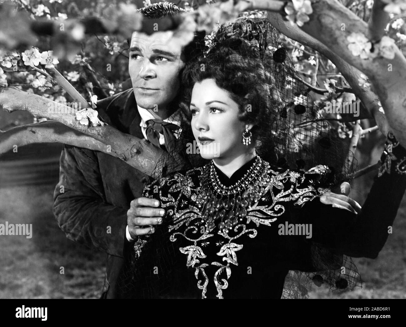 PIRATES OF MONTEREY, from left, Rod Cameron, Maria Montez, 1947 Stock ...