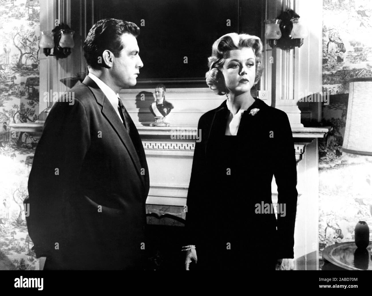 PLEASE MURDER ME, from left, Raymond Burr, Angela Lansbury, 1956 Stock ...