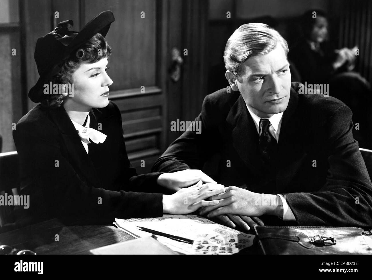 THE POSTMAN DIDN'T RING, from left, Brenda Joyce, Richard Travis, 1942 ...