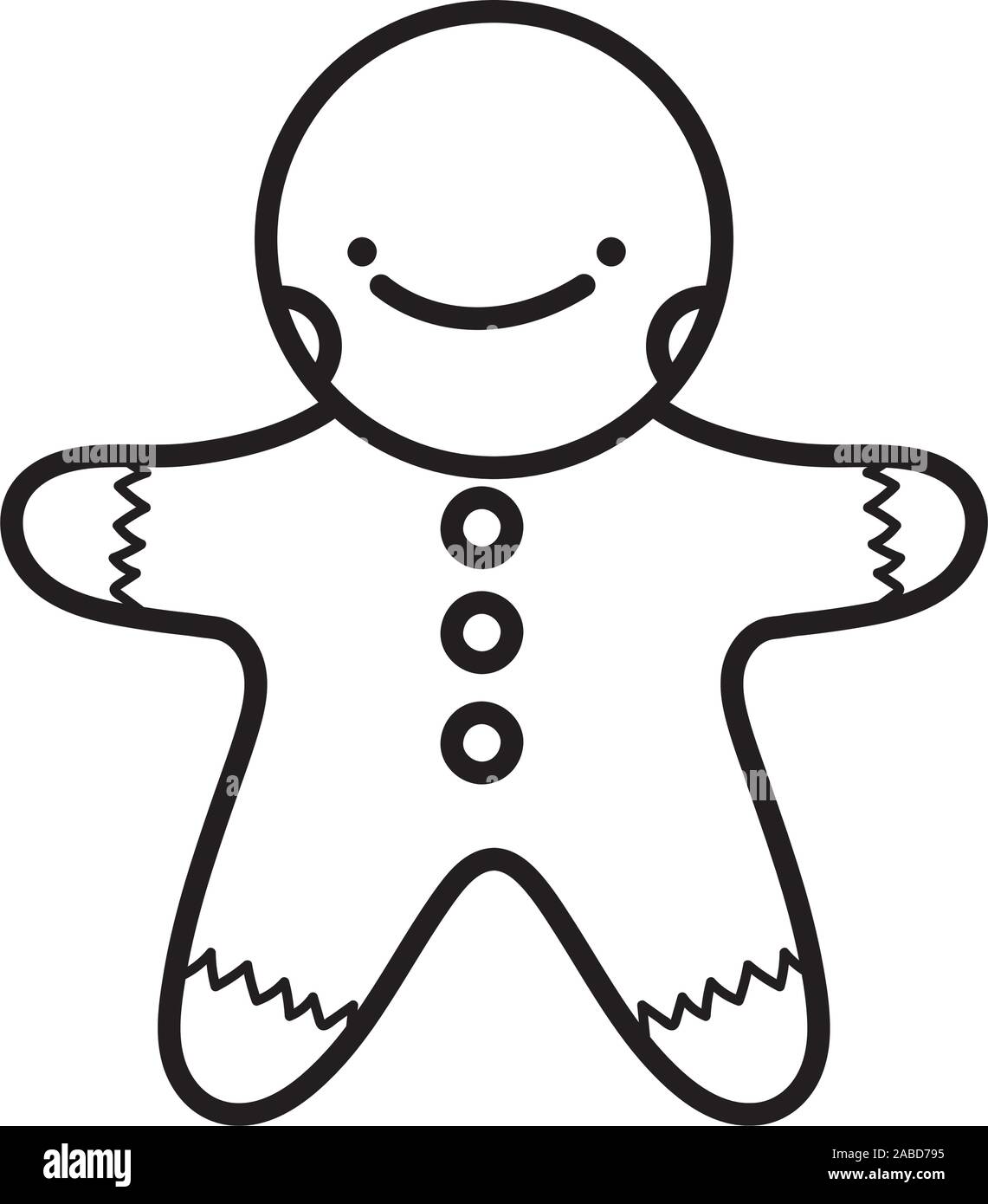 merry christmas celebration gingerbread man vector illustration thick ...