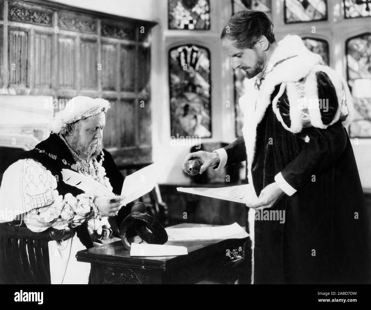 THE PRIVATE LIFE OF HENRY VIII, from left: Charles Laughton, Miles ...