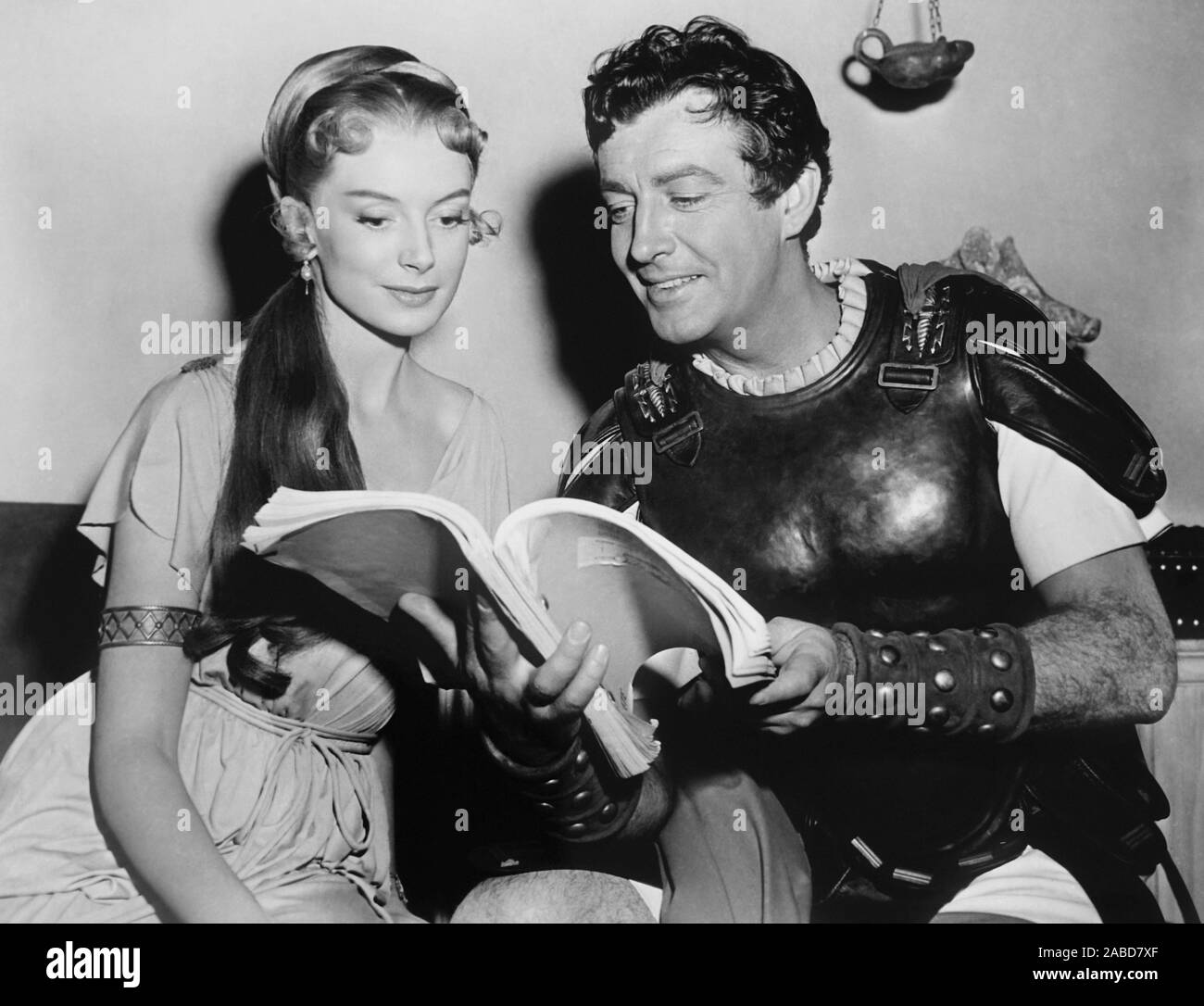 QUO VADIS, from left: Deborah Kerr, Robert Taylor on set, 1951 Stock ...