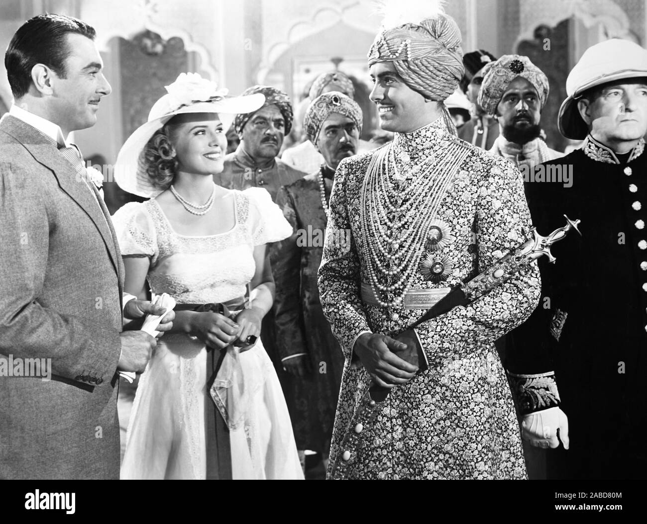 THE RAINS CAME, from left, George Brent, Brenda Joyce, Tyrone Power ...