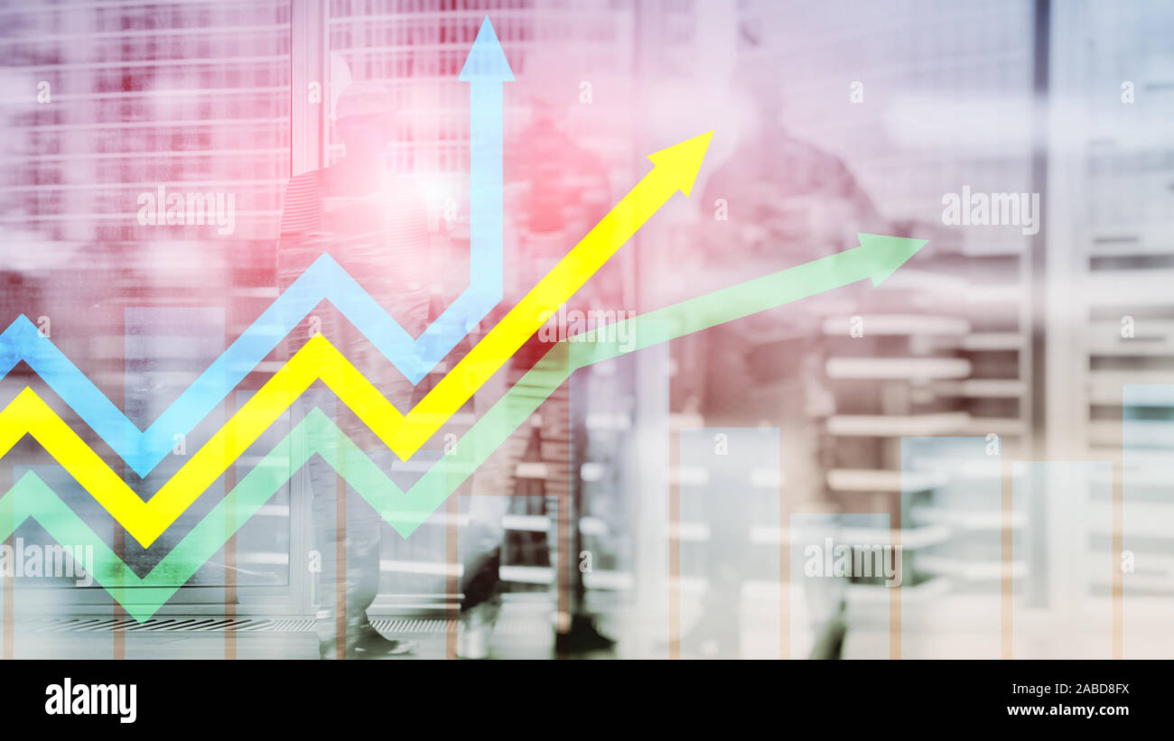 Financial growth arrows graph. Investment and trading concept Stock ...