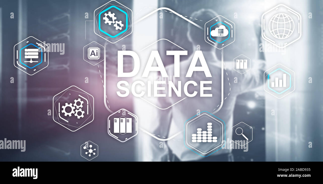 Big Data science analysis information technology concept. Server room ...