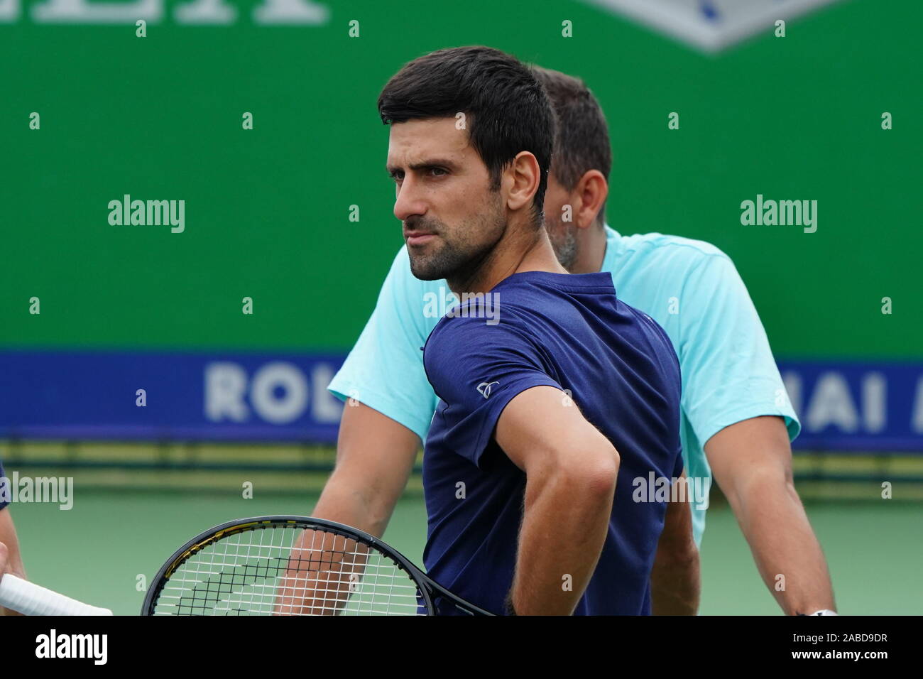 Serbian professional tennis player Novak Djokovic prepares for men's ...