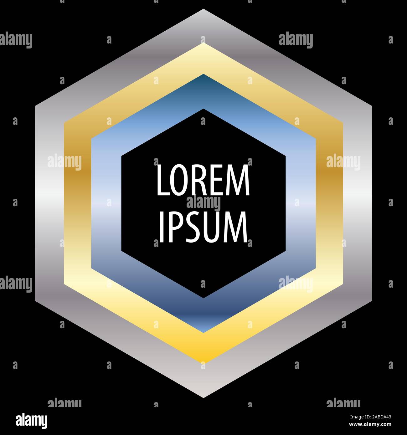 Hexagon background for text. The metal form. Abstract logo. Vector ...