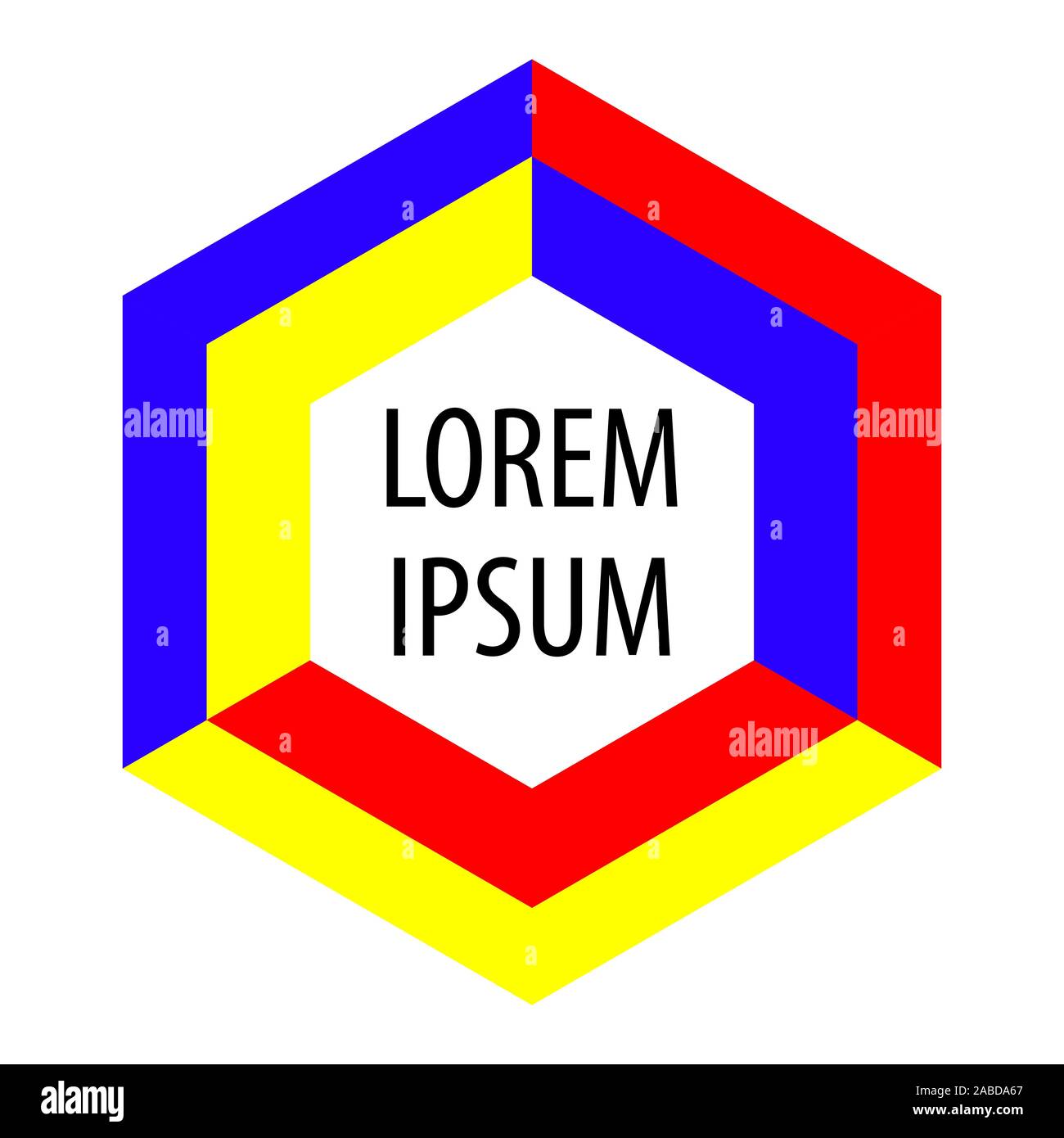 Hexagon background for text. Bright color form. Abstract logo. Vector ...