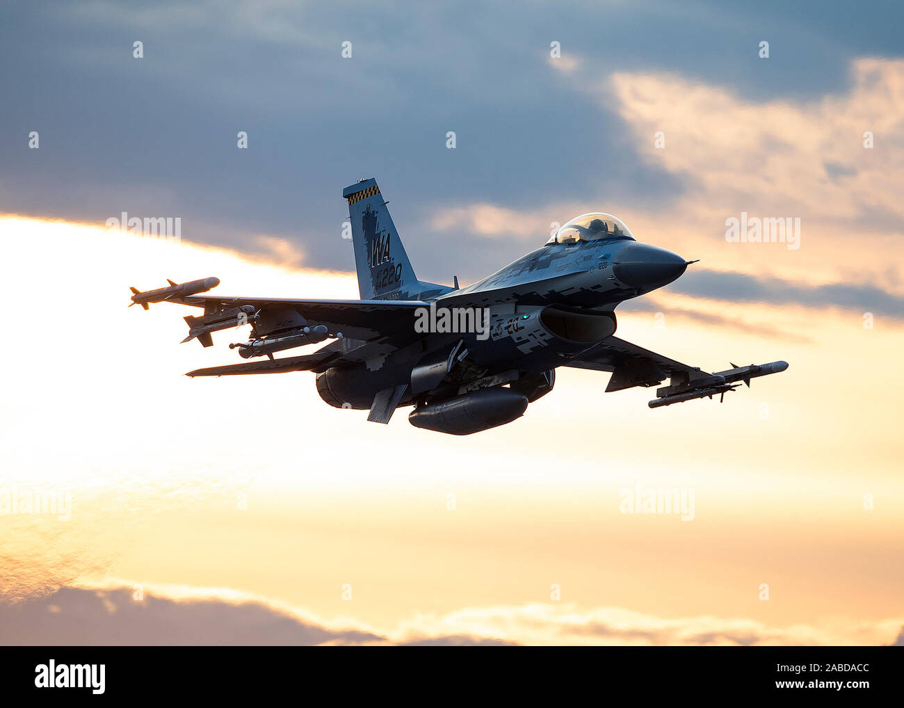 An F-16C Fighting Falcon fighter jet assigned to the 64th Aggressor ...
