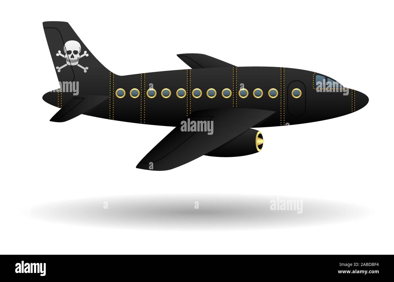Black pirate plane. Isolated object. Vector Stock Vector Image & Art ...