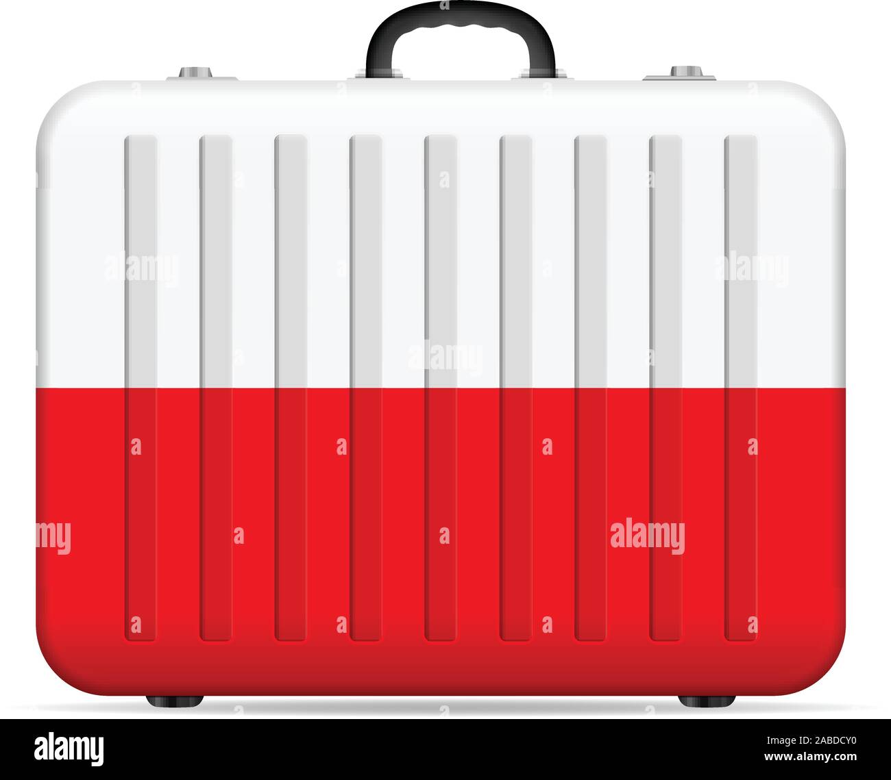 Poland flag travel suitcase on a white background. Vector illustration ...