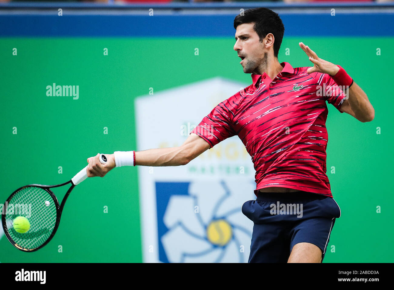 Serbian professional tennis player Novak Djokovic competes against ...