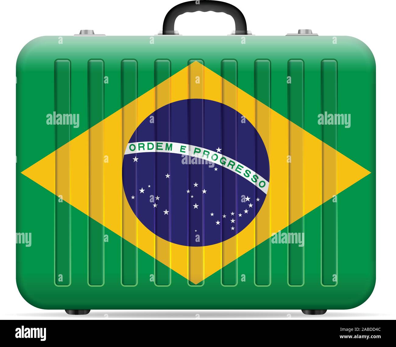 Brazil flag travel suitcase on a white background. Vector illustration ...