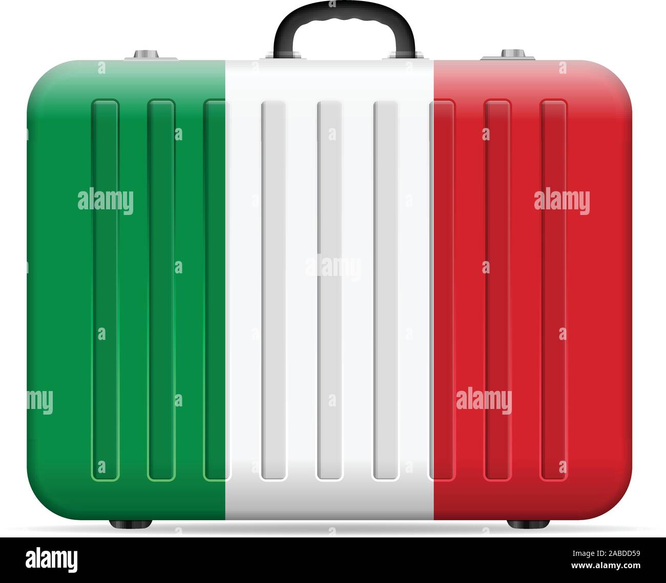 Italy flag travel suitcase on a white background. Vector illustration ...