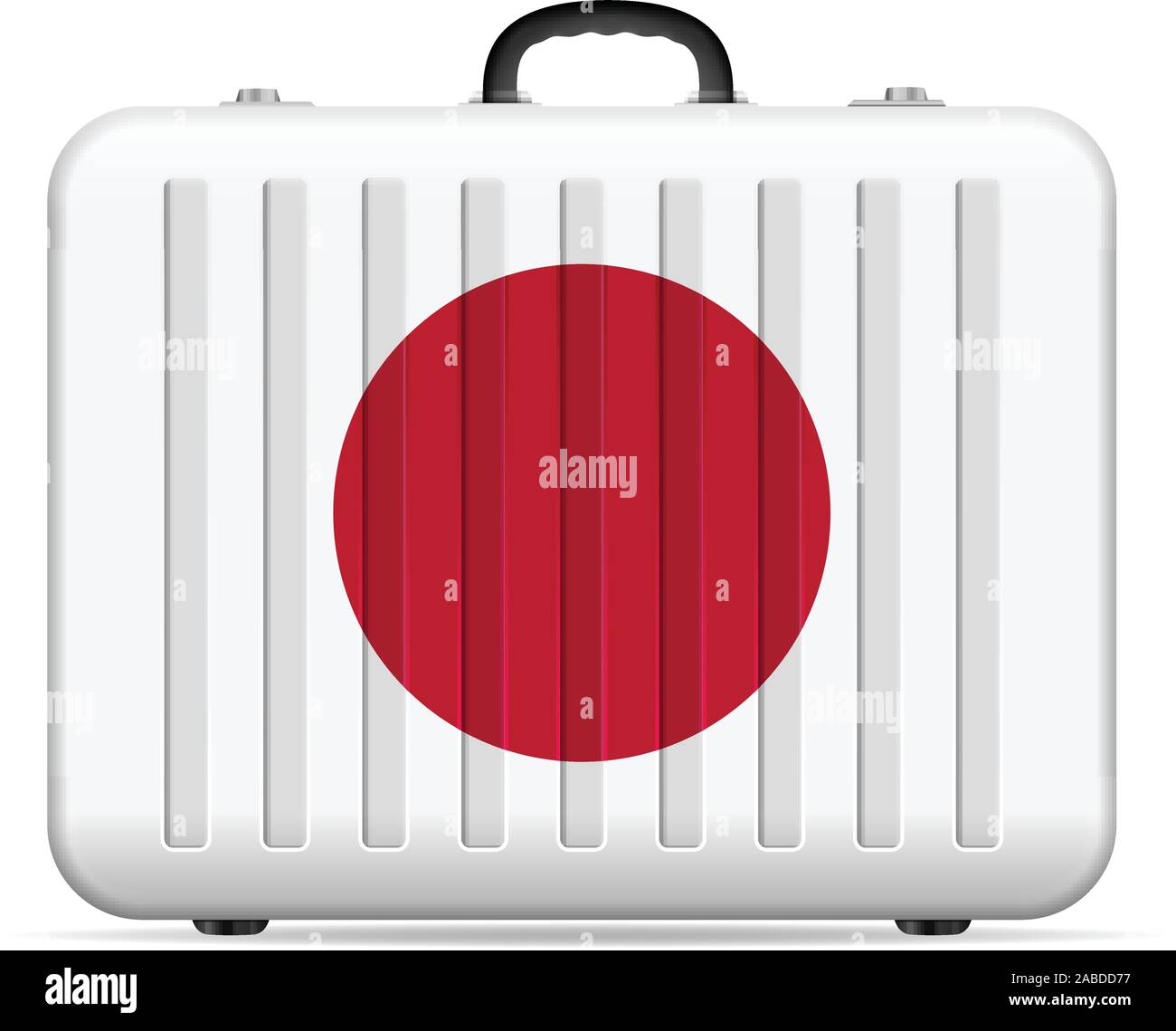 Japan flag travel suitcase on a white background. Vector illustration ...