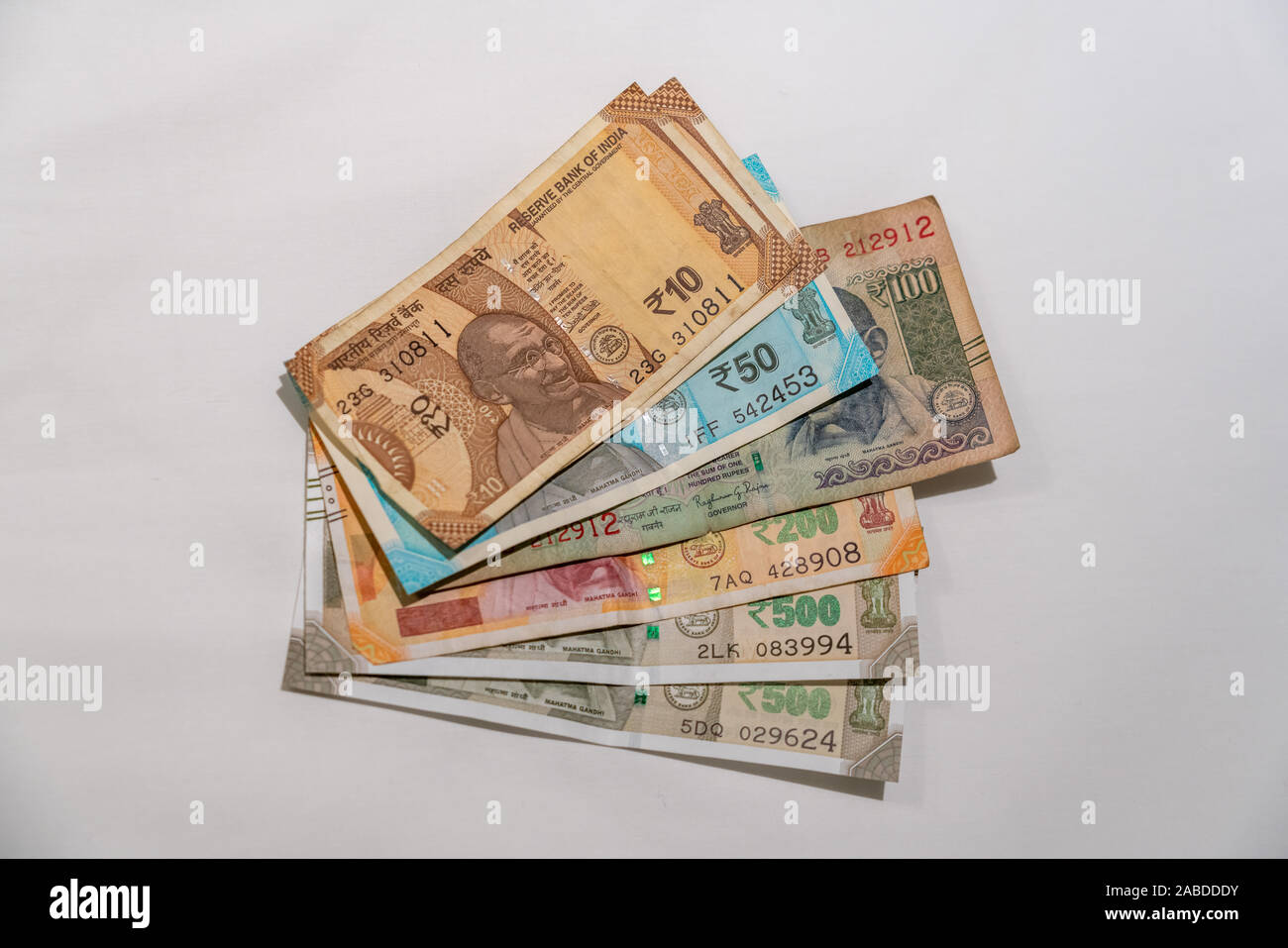 Indian Rupee Bills Stacked in Fan Stock Photo - Alamy