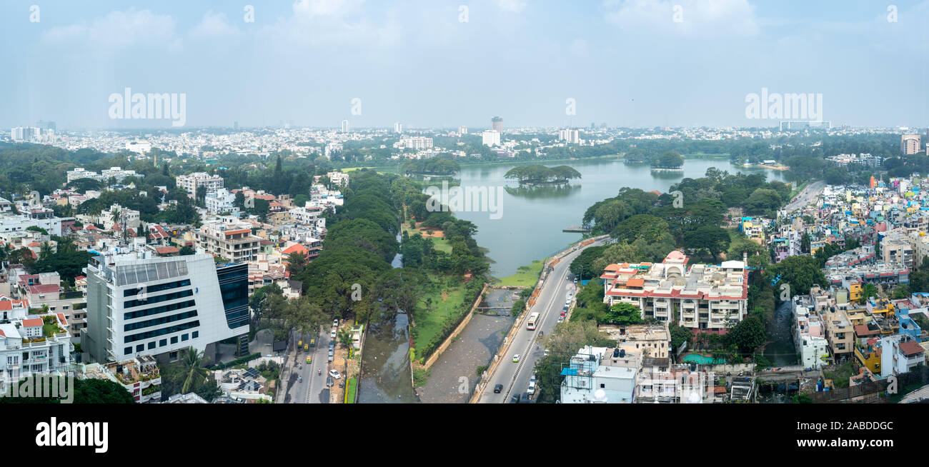 Aerial View of Downtown Bangalore Buildings With Sunny Day Stock Photo ...